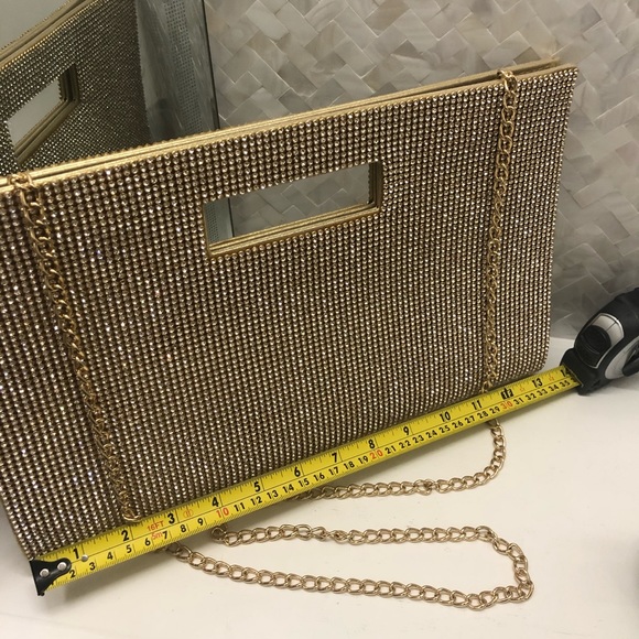Bags | Rhinestone Gold Cocktail Purse Nwt | Poshmark